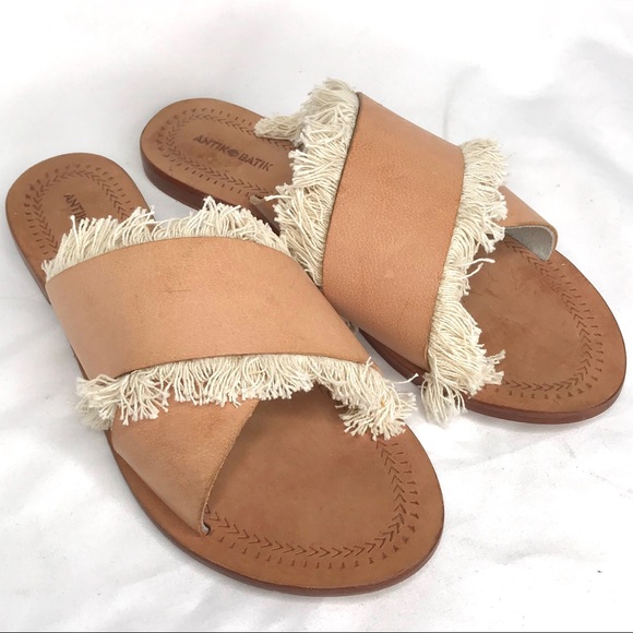 Antik Batik | Shoes | Antik Batik Alba Nude Fringe Slide Sandals | Poshmark